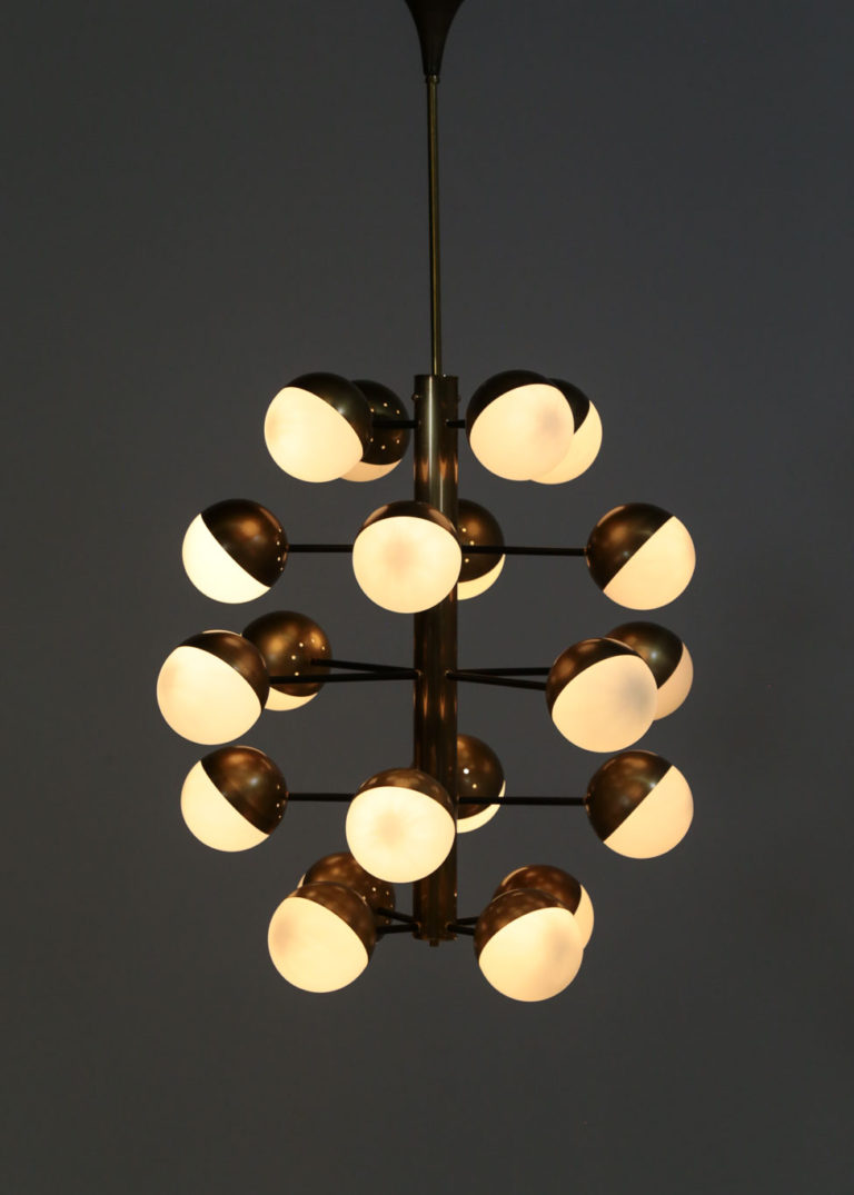 Grand lustre moderne 20 boules style stilnovo "Grappa" - EL112 - Danke ...