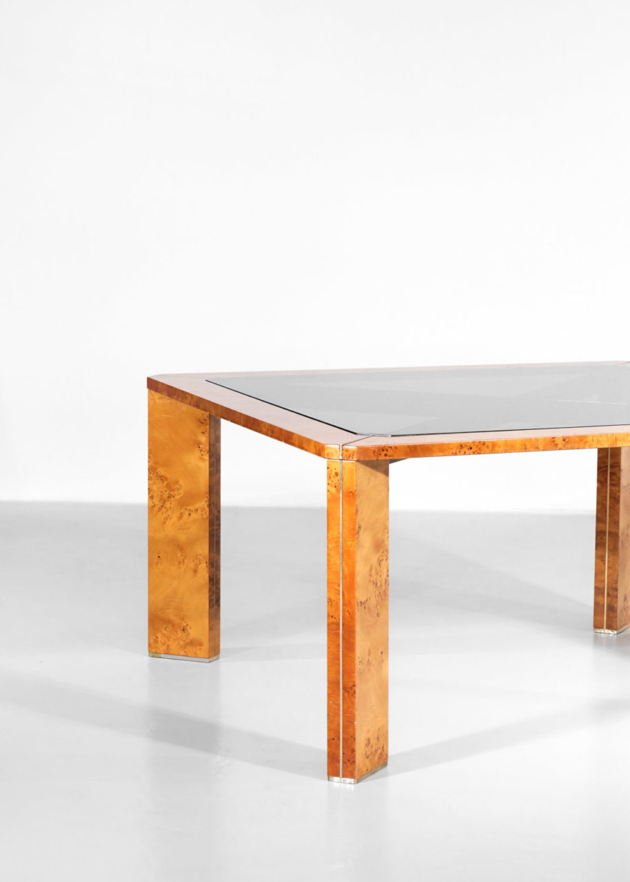 Italian Burlwood Dining Table Willy Rizzo Style 1970s - D257 - Danke ...