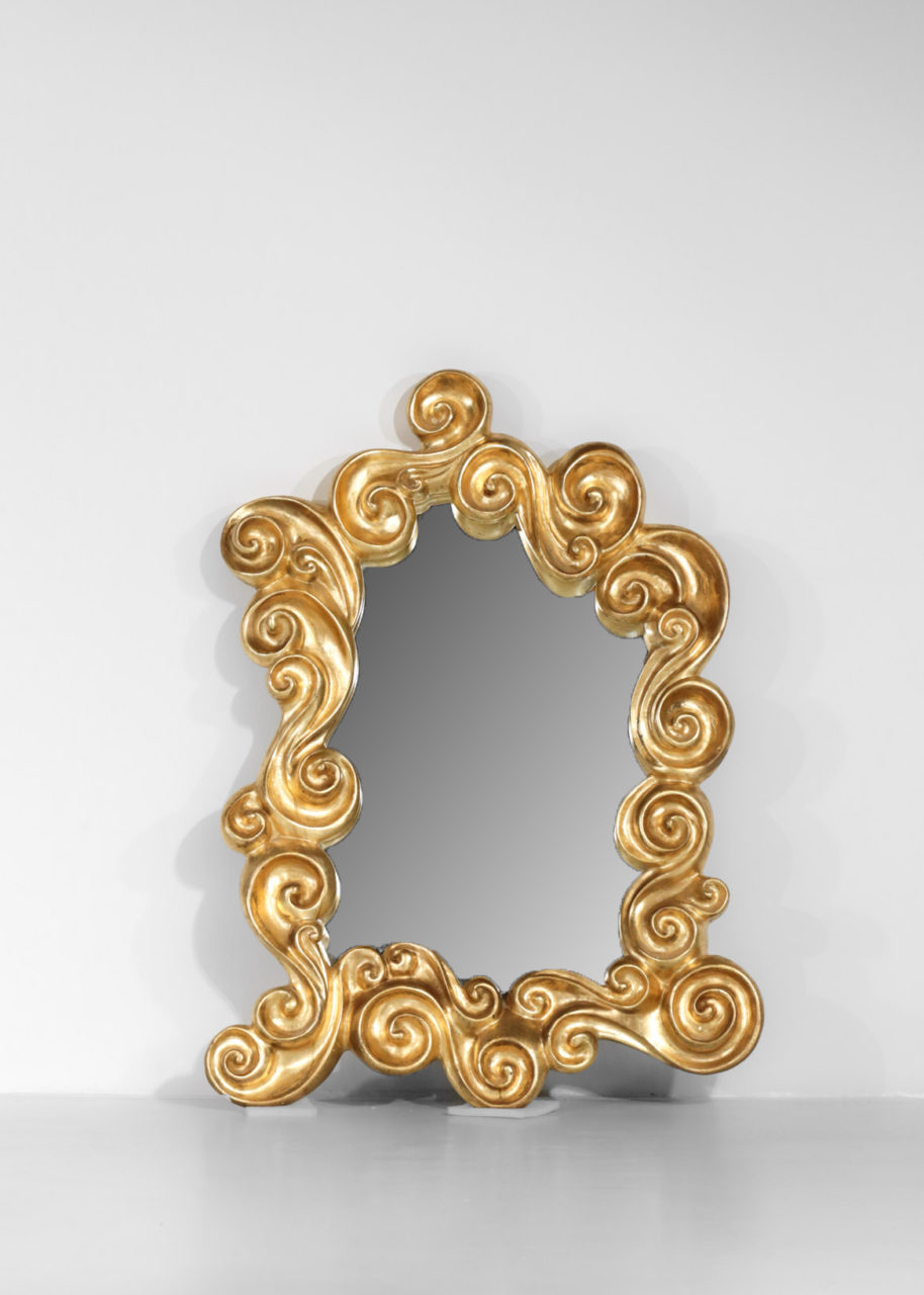 Miroir Français Jean Boggio Les Héritiers plâtre doré les vagues ...