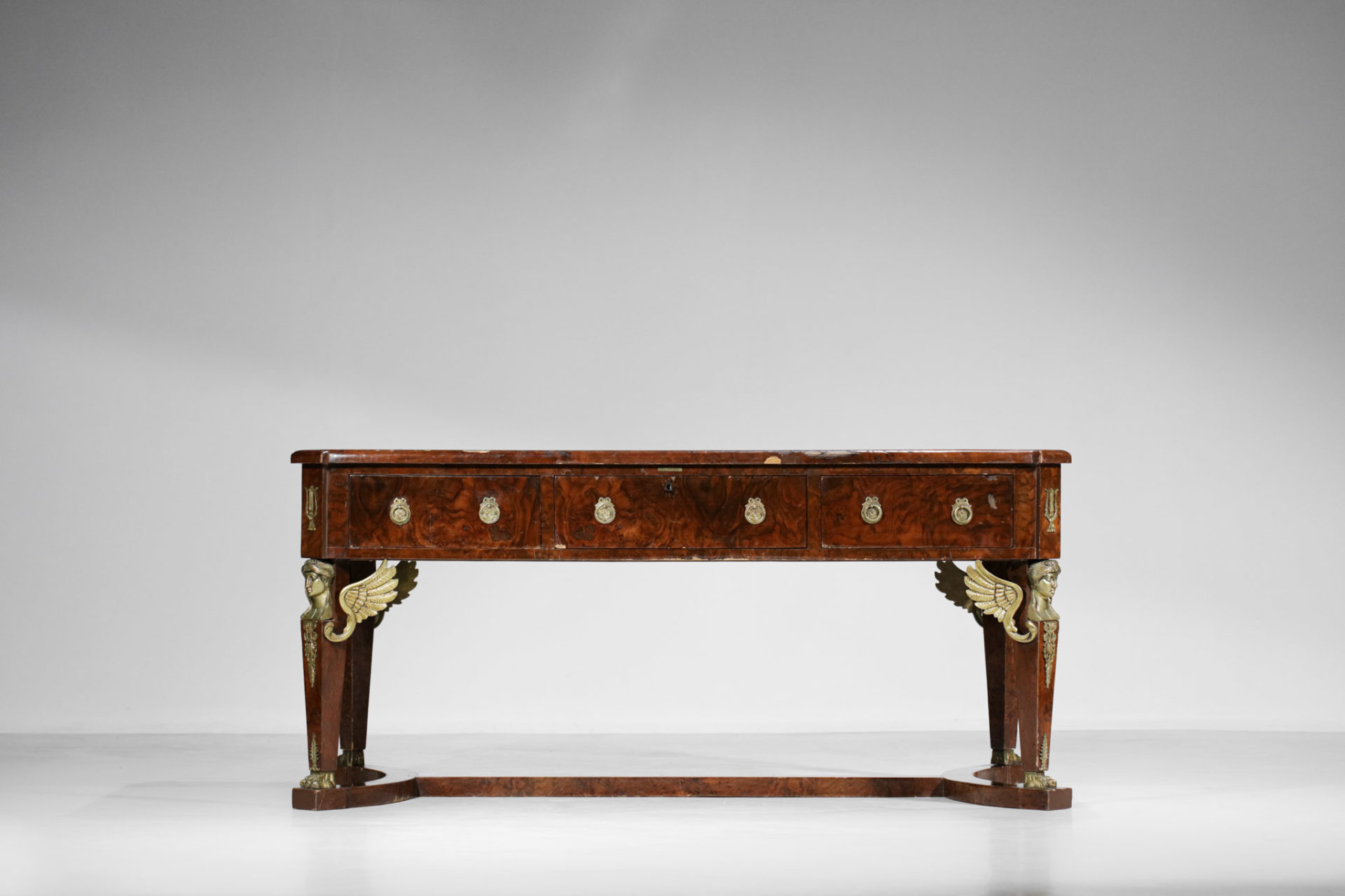 French colonial style bronze and mahogany desk - E404 - Danke Galerie