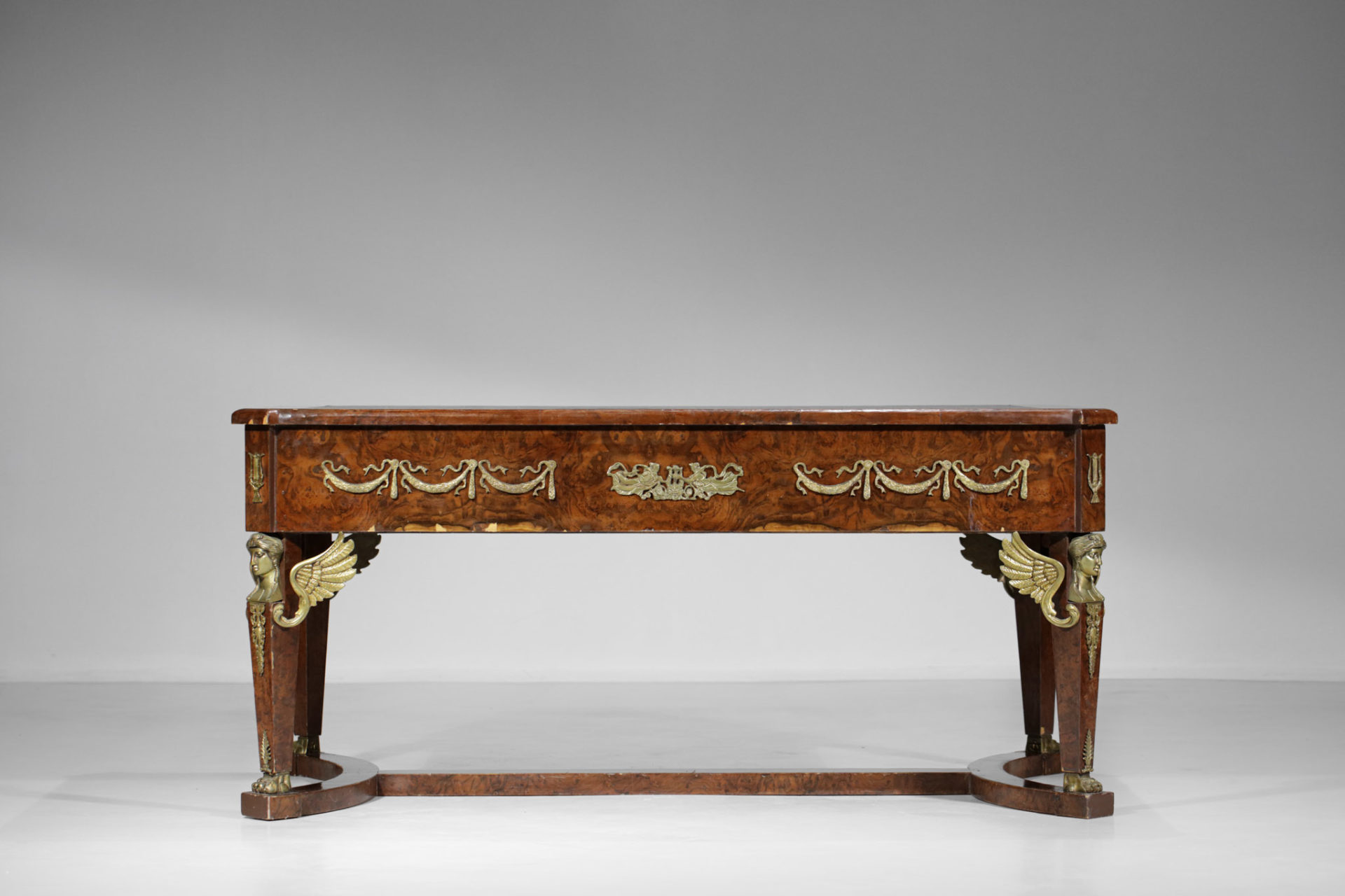French colonial style bronze and mahogany desk - E404 - Danke Galerie