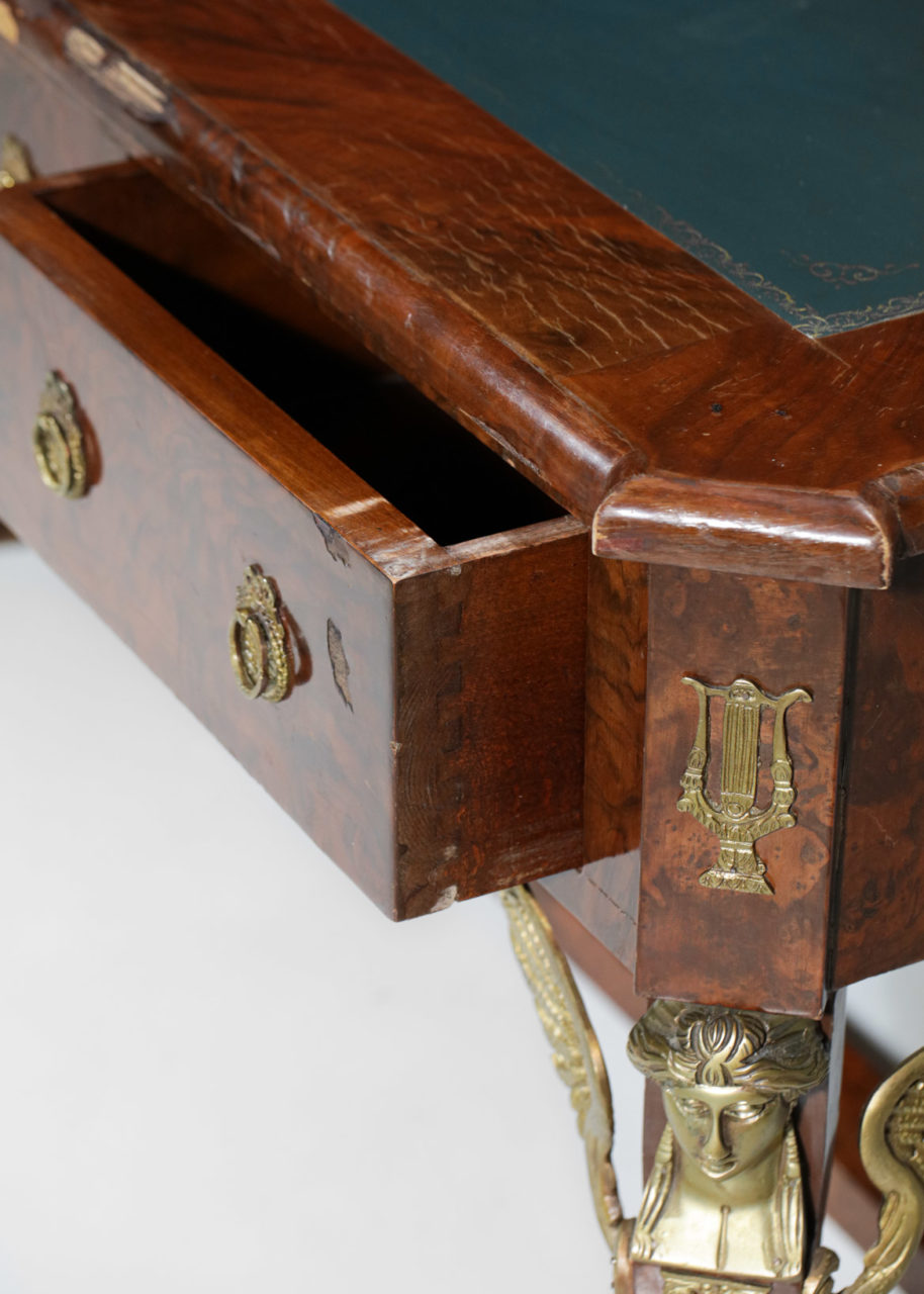 French colonial style bronze and mahogany desk - E404 - Danke Galerie