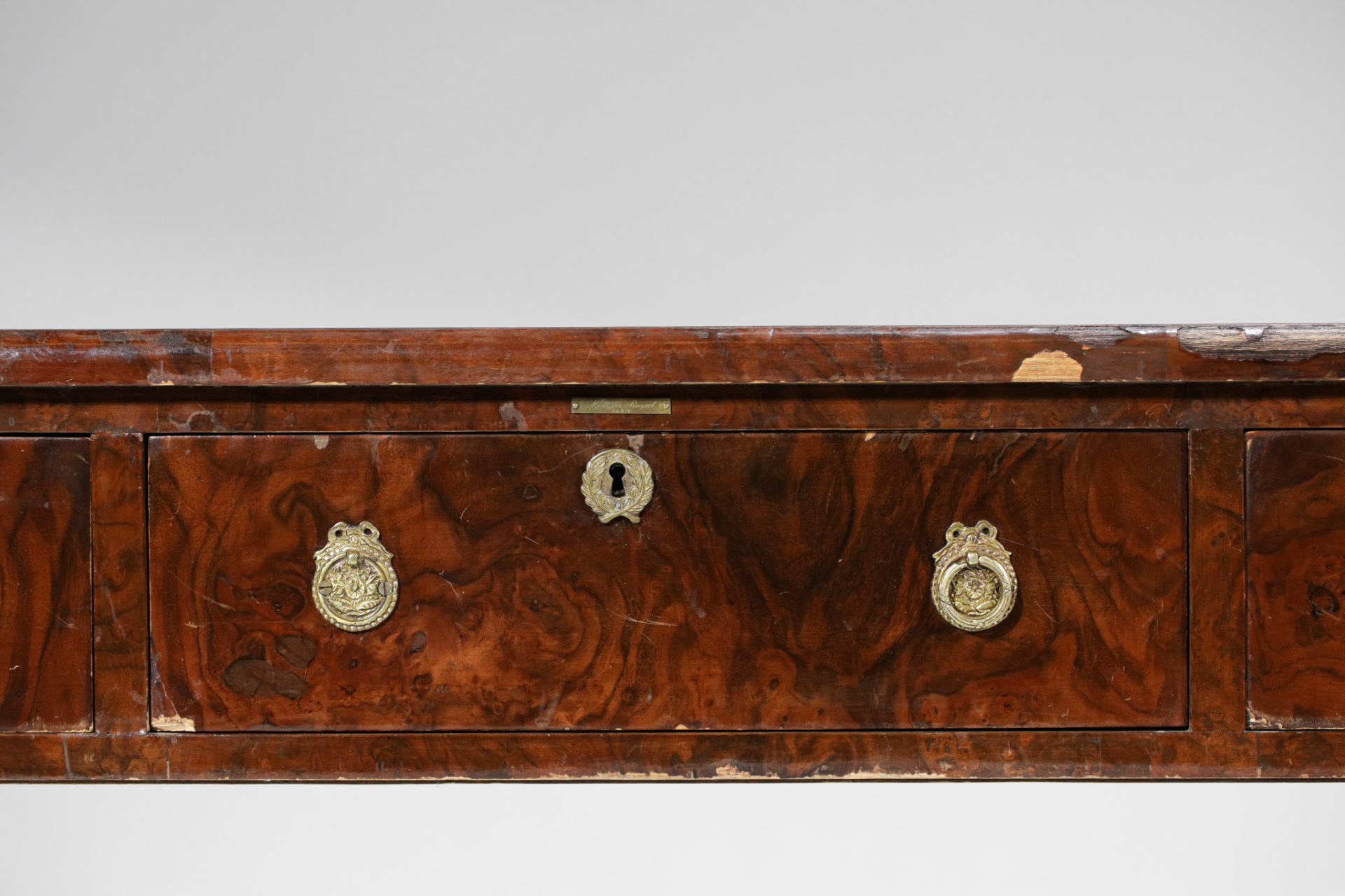 French colonial style bronze and mahogany desk - E404 - Danke Galerie