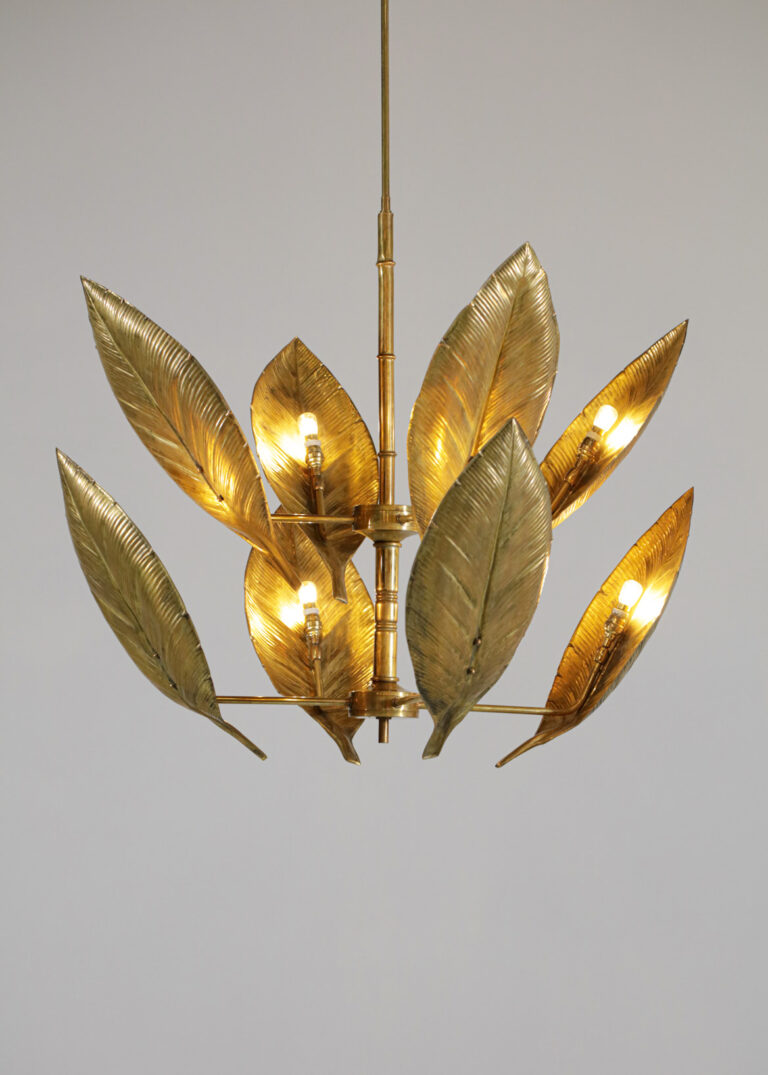 Lustre italien moderne feuilles style Tommaso Barbi "Flora" - VF104 ...