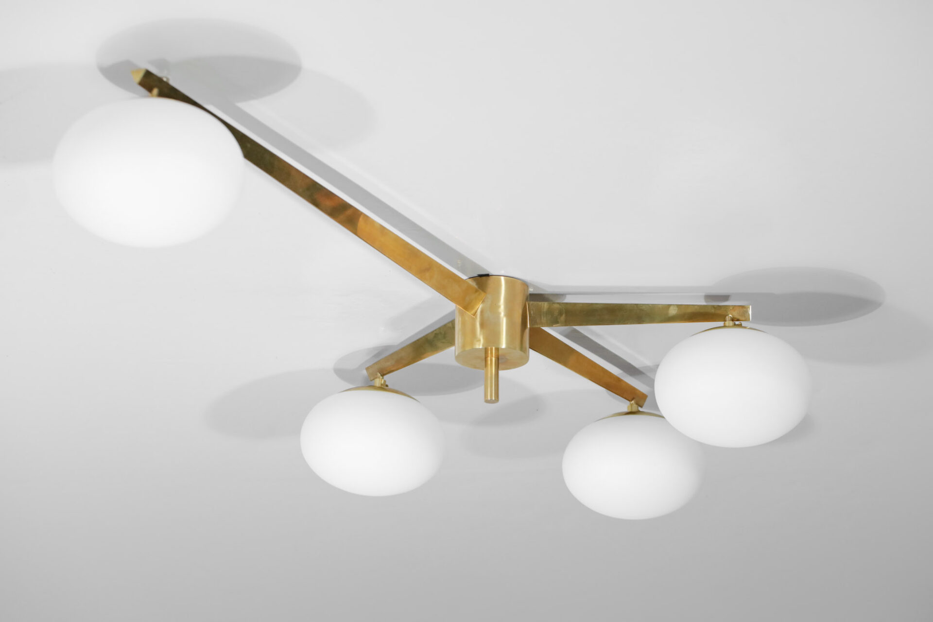 plafonnier 4 opalines style Angelo Lelli design italien "Mila" - GU106 ...