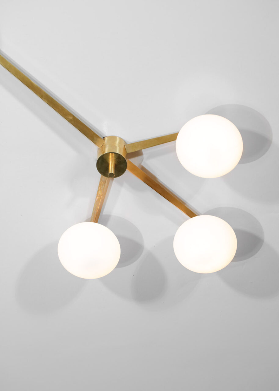 plafonnier 4 opalines style Angelo Lelli design italien "Mila" - GU106 ...