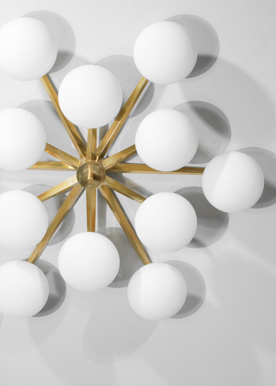 ceiling lamp style angelo lelli 12 opaline vintage italian design "Mila ...