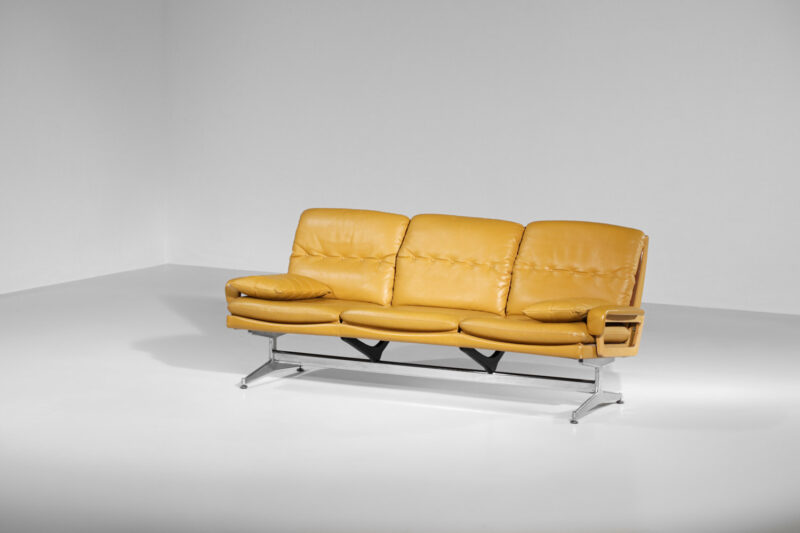 Canapé cuir jaune style Charles et Ray Eames - sofa banquette germany - H06 - Danke Galerie
