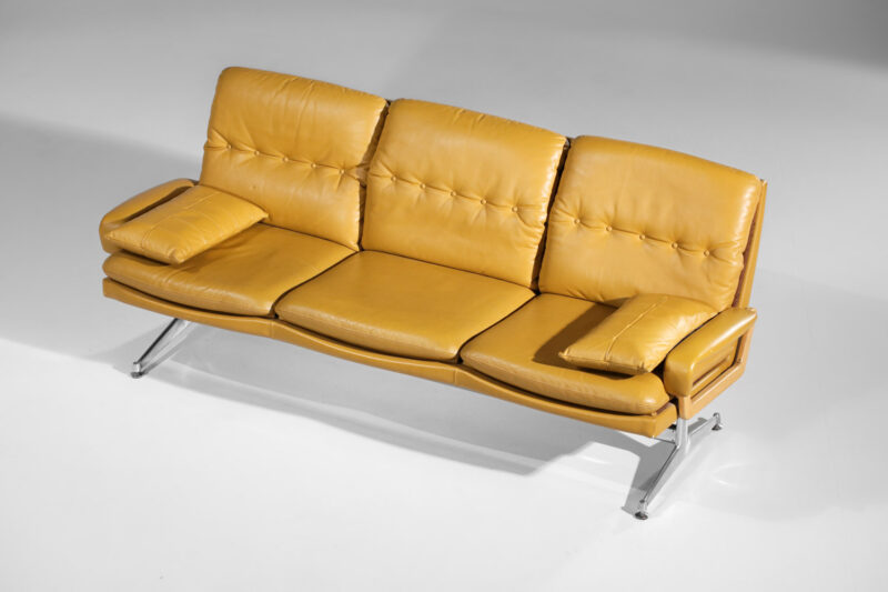 Canapé cuir jaune style Charles et Ray Eames - sofa banquette germany ...