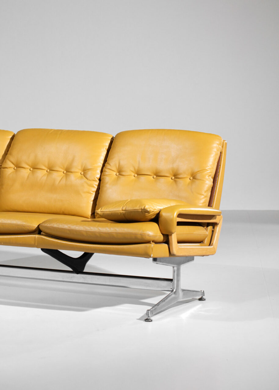 Canapé cuir jaune style Charles et Ray Eames - sofa banquette germany ...