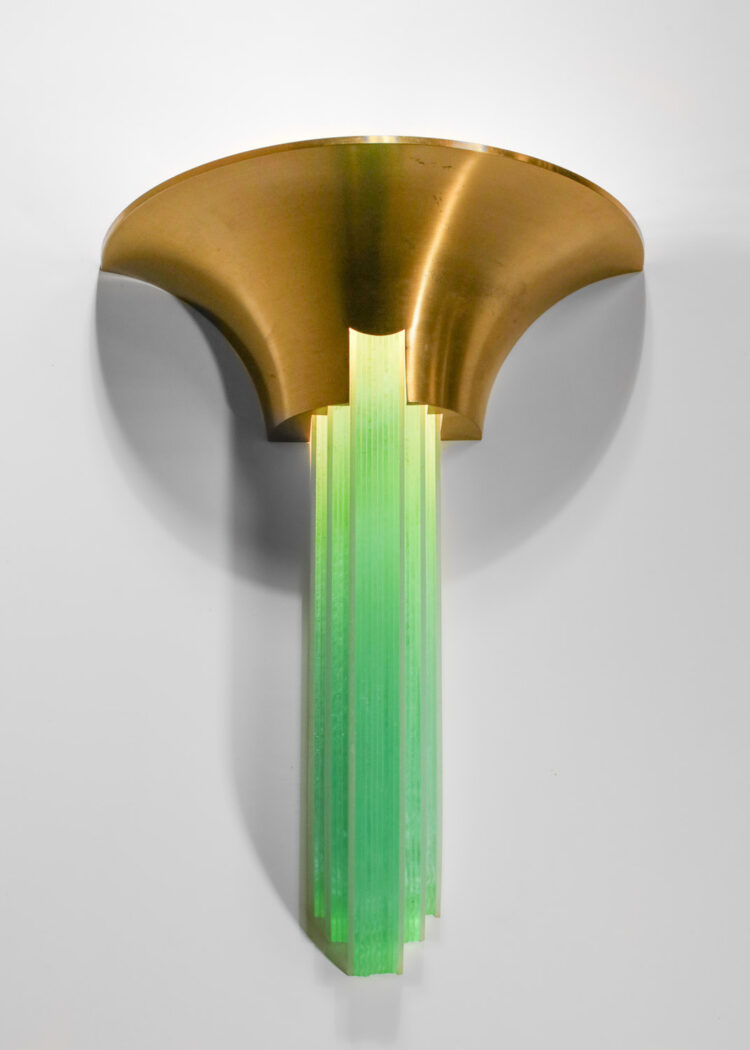 grande applique perzel années 40 en verre et laiton signée - G103 ...