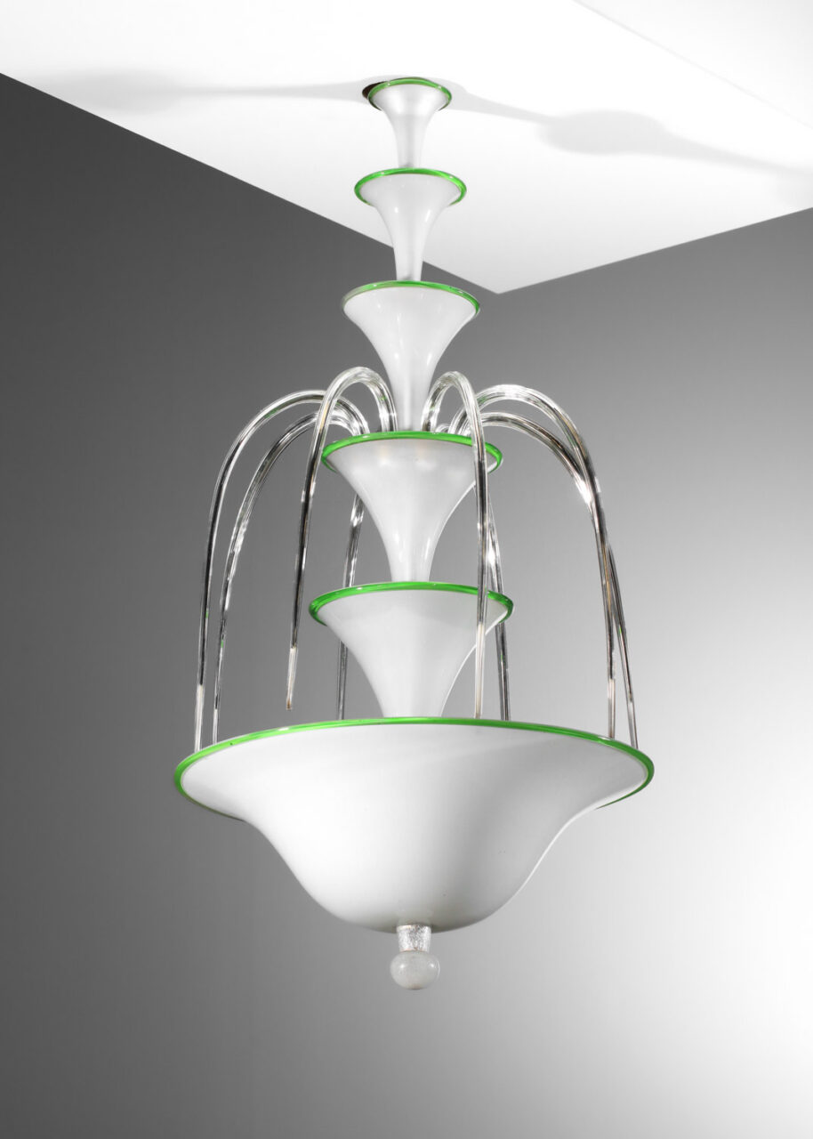 Murano glass chandelier attributed to Napoleone Martinuzzi for Venini ...