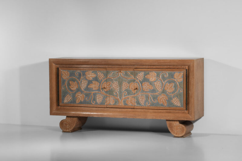 grand buffet enfilade rené et gilbert schmitt en chêne cérusé à décor ...