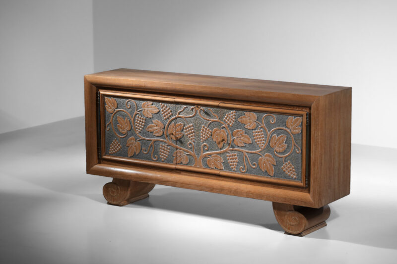 grand buffet enfilade rené et gilbert schmitt en chêne cérusé à décor ...